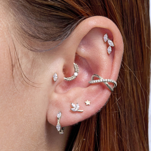 WITH BLING | Star Stud Earring – Titanium Cartilage Piercing