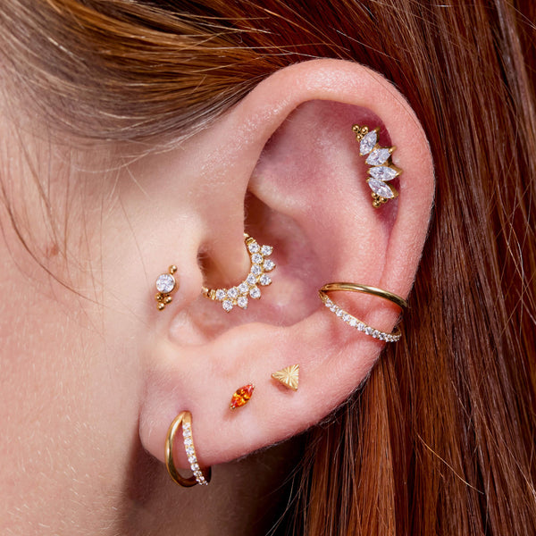 WITH BLING | Beaded 4 Marquise Crown Piercing