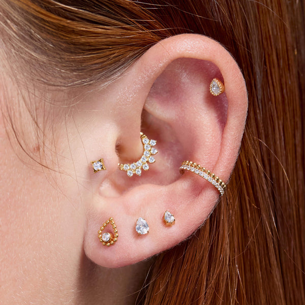 WITH BLING | Beaded Teardrop Piercing